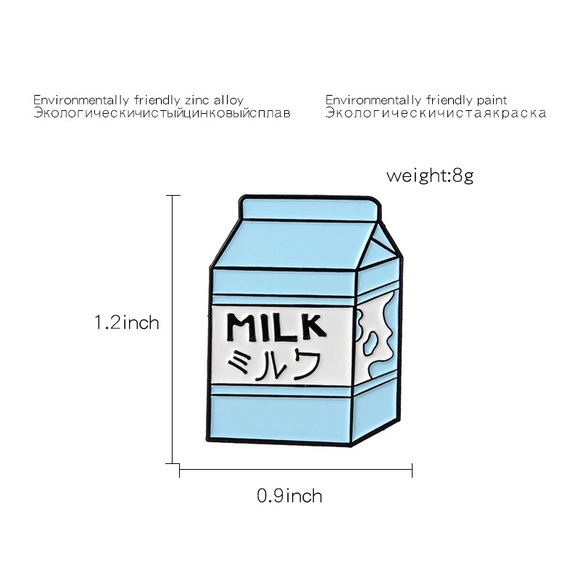 Jewelry | Only Ships With 15 Orders Cool Blue Milk Box Enamel Pin ...
